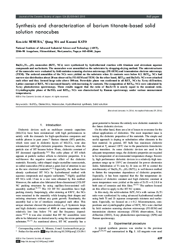 (PDF) Synthesis and Characterization of Barium Titanate by Solid-State ...