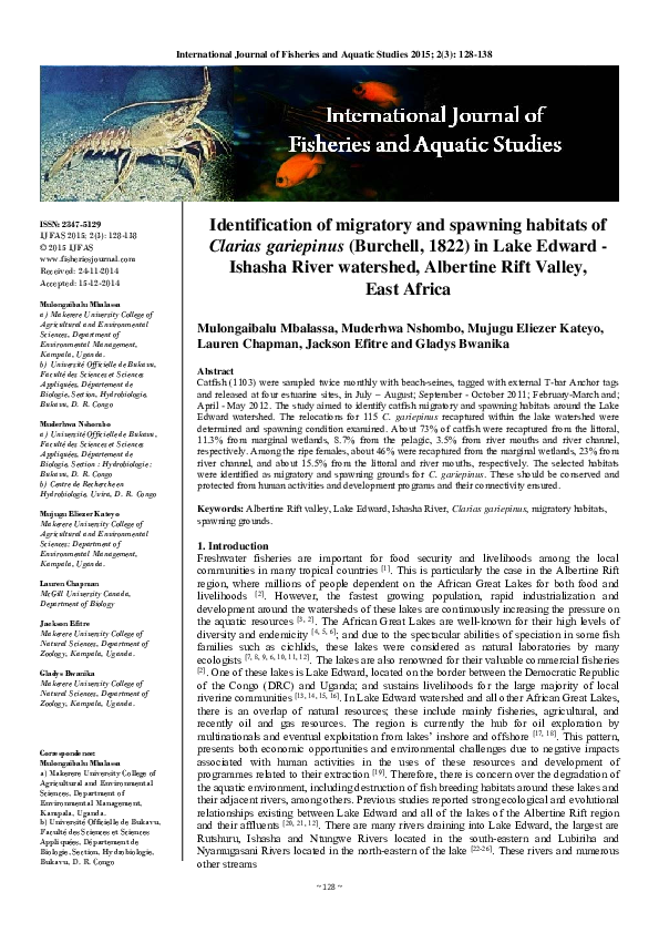(PDF) Identification of migratory and spawning habitats of Clarias ...