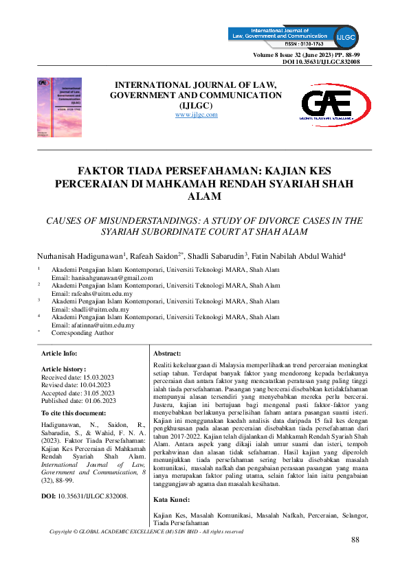 (PDF) Causes of Misunderstandings: A Study of Divorce Cases in the ...