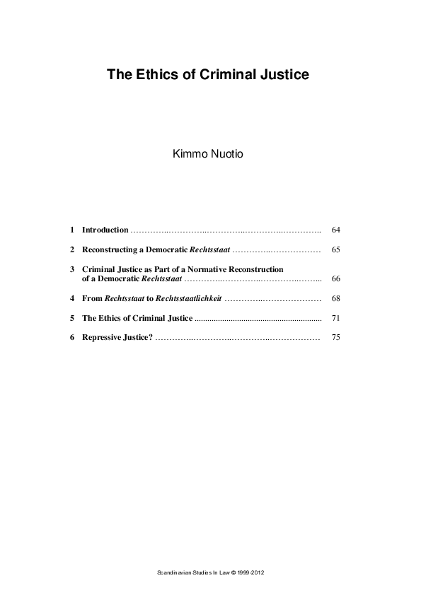 (PDF) The ethics of criminal justice