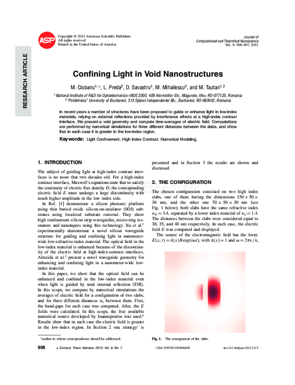 (PDF) Confining Light in Void Nanostructures