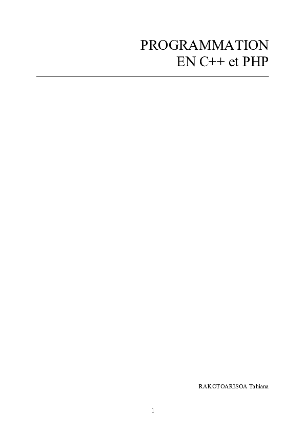 (DOC) Programmation en C++ et Php