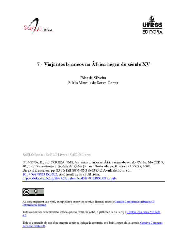 (PDF) Viajantes brancos na África negra do século XV | Silvio Marcus de ...