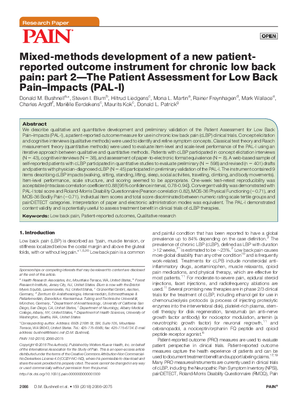 (PDF) Mixed-methods development of a new patient-reported outcome ...