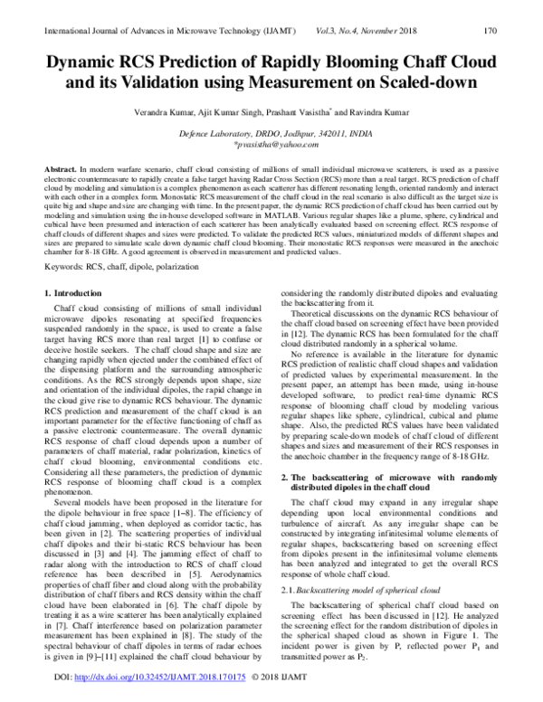 (PDF) Dynamic RCS Prediction of Rapidly Blooming Chaff Cloud and its ...