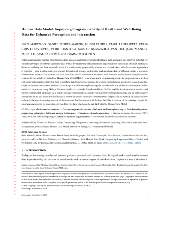 (PDF) Human Data Model