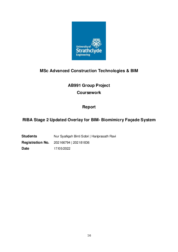 (PDF) RIBA Stage 2 Updated Overlay for BIM- Biomimicry Façade System