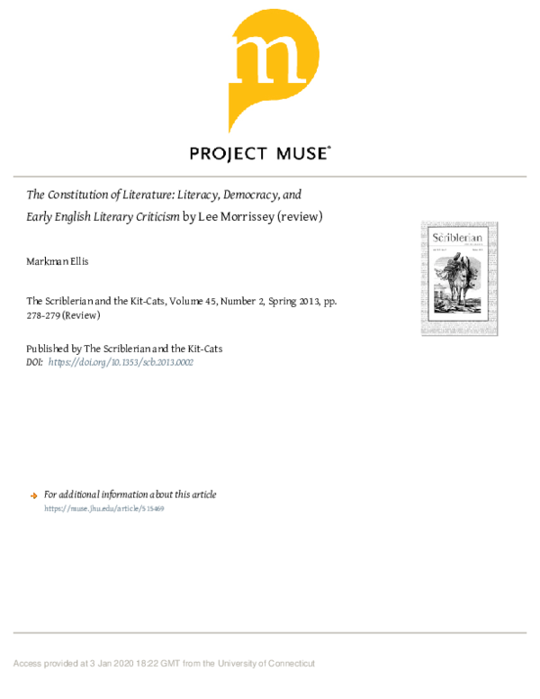 (PDF) The Constitution of Literature: Literacy, Democracy and Early ...