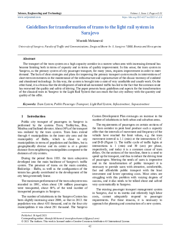 (PDF) Guidelines for transformation of trams to the light rail system ...