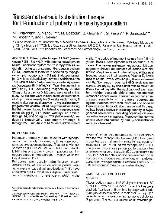 (PDF) Transdermal estradiol substitution therapy for the induction of ...