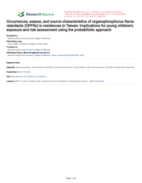 (PDF) Occurrences, season, and source characteristics of ...