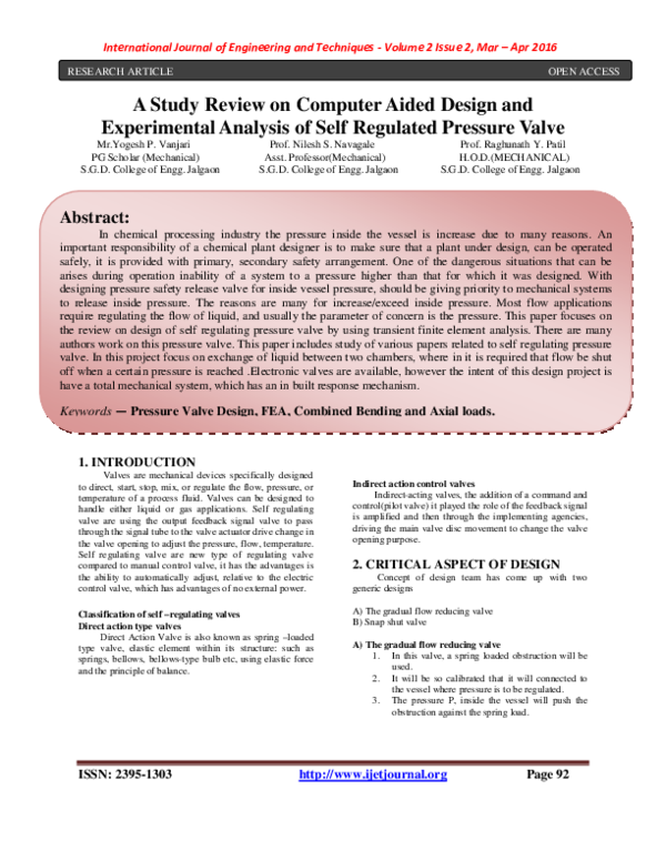 (PDF) A Study Review on Computer Aided Design and Experimental Analysis of Self Regulated ...