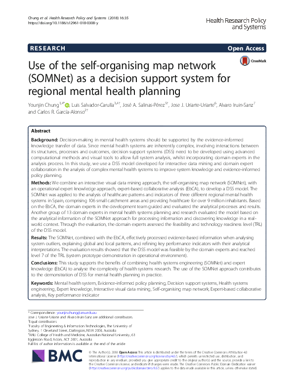 (PDF) Use of the self-organising map network (SOMNet) as a decision ...