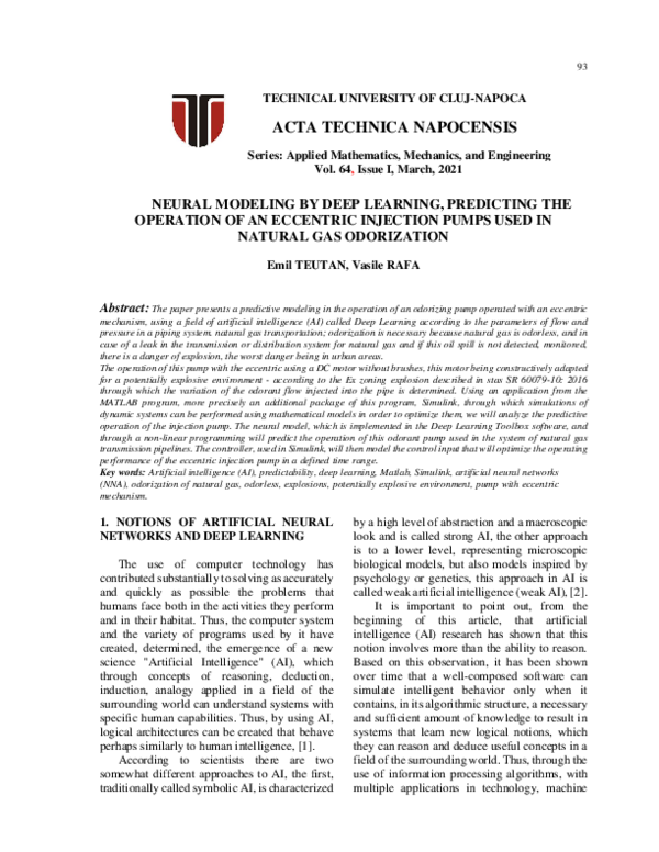 (PDF) Neural Modeling by Deep Learning, Predicting the Operation of an Eccentric Injection Pumps ...