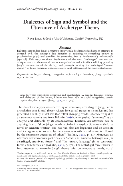 (PDF) Dialectics of Sign and Symbol and the Utterance of Archetype Theory