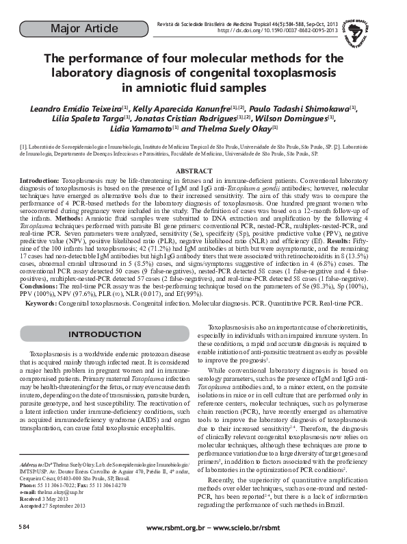 (PDF) The performance of four molecular methods for the laboratory ...