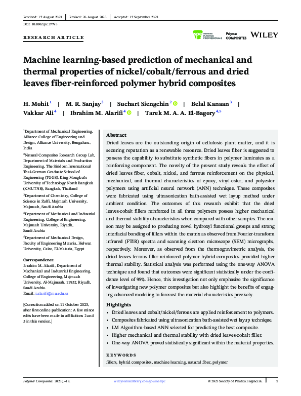 (PDF) Machine learning-based prediction of mechanical and thermal properties of nickel/cobalt ...