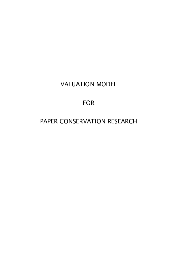 (PDF) Valuation model for paper conservation research: a new approach ...