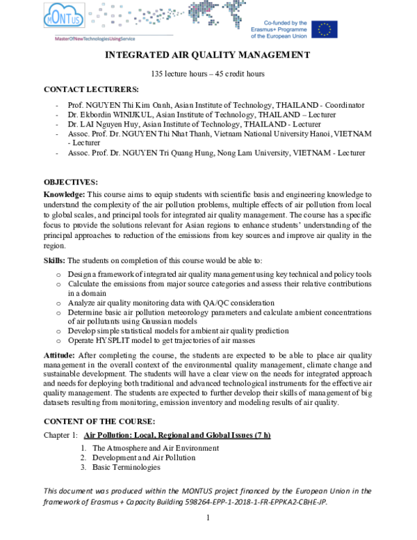 (PDF) Integrated Air Quality Management