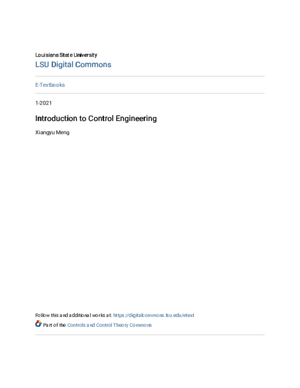 Pdf Introduction To Control Engineering