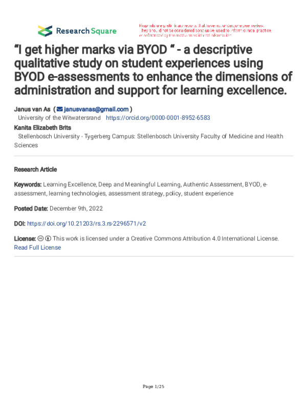 (PDF) “I get higher marks via BYOD“ - a descriptive qualitative study ...