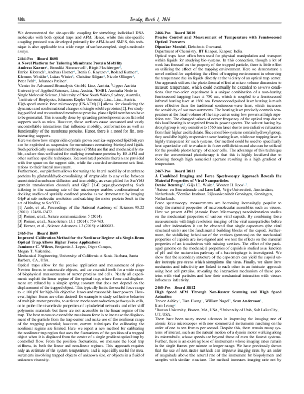 (PDF) A Combined Imaging and Force Spectroscopy Approach Reveals the ...