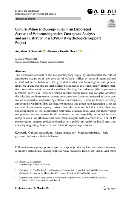 (PDF) Cultural Milieu and Group-Rules in an Elaborated Account of ...