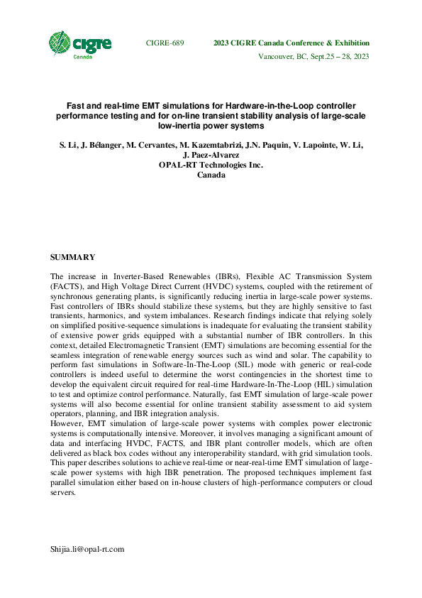 (PDF) Fast and real-time EMT simulations for Hardware-in-the-Loop ... (PDF) Fast and real-time EMT simulations for Hardware-in-the-Loop ...