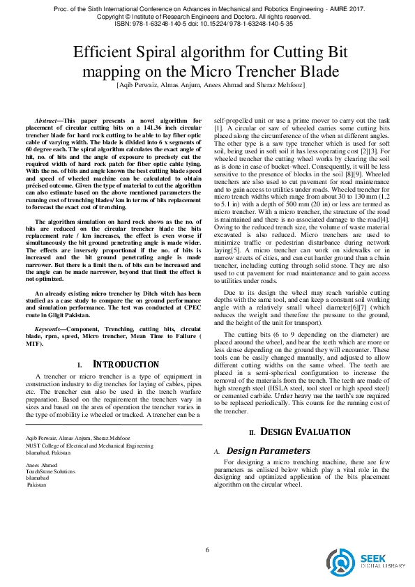 (PDF) Efficient Spiral algorithm for Cutting Bit mapping on the Micro Trencher Blade | sheraz ...