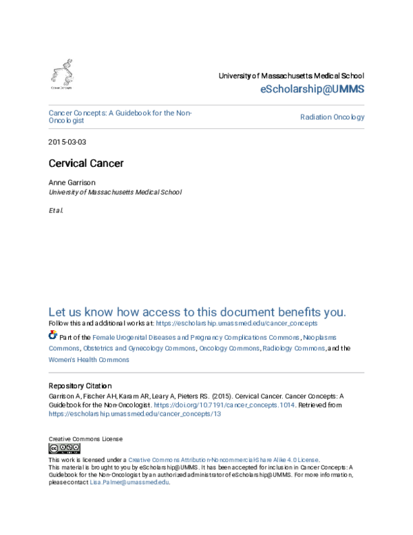 (PDF) Cervical Cancer
