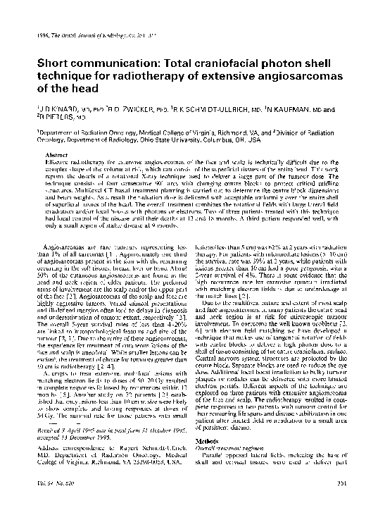 (PDF) Total craniofacial photon shell technique for radiotherapy of ...