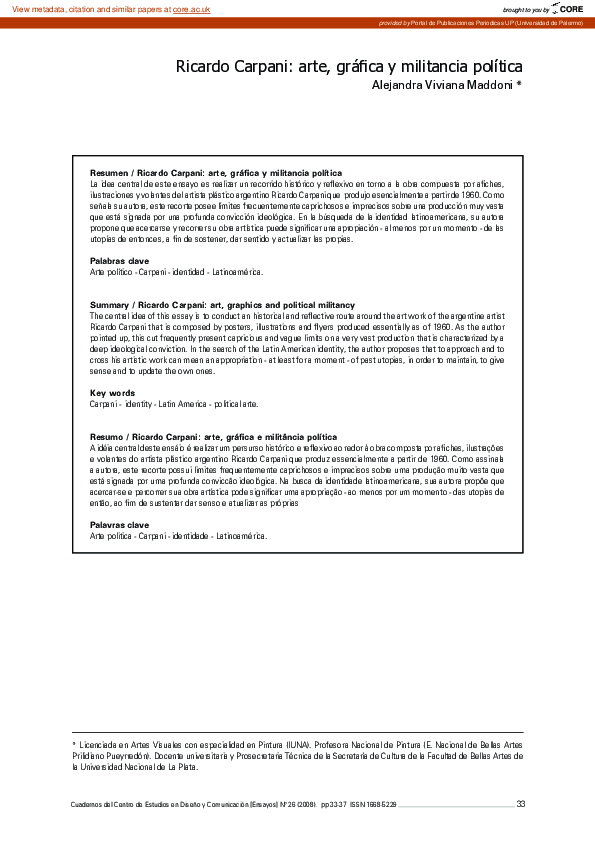 (PDF) Ricardo Carpani: arte, gráfica y militancia política