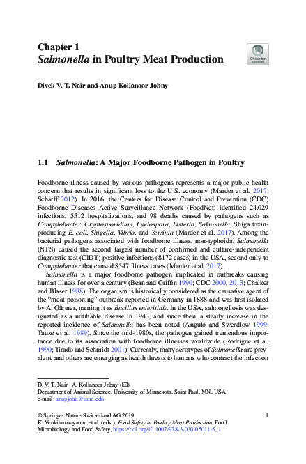 (PDF) Salmonella in Poultry Meat Production