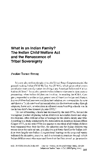 (PDF) What is an Indian Family? The Indian Child Welfare Act and the ...