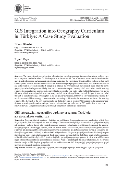 (PDF) GIS Integration into Geography Curriculum in Türkiye: A Case ...