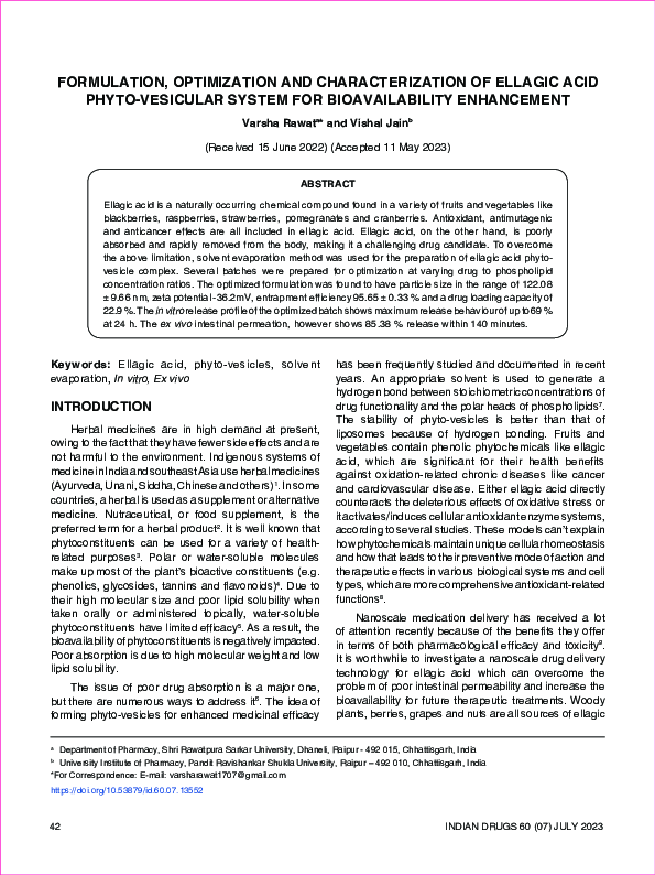 (PDF) Formulation, Optimization and Characterization of Ellagic Acid ...