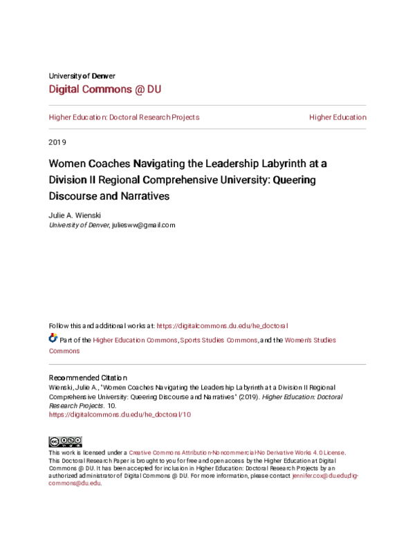 (PDF) Women Coaches Navigating the Leadership Labyrinth at a Division ...