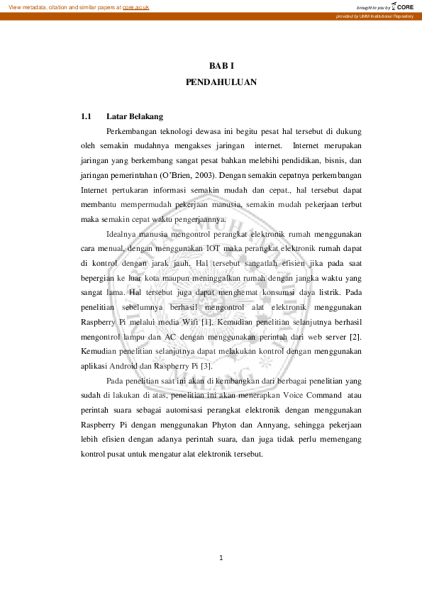 (PDF) Implementasi Voice Recognetion Pada Otomasi Ruangan Dengan Menggunakan Raspberry Pi