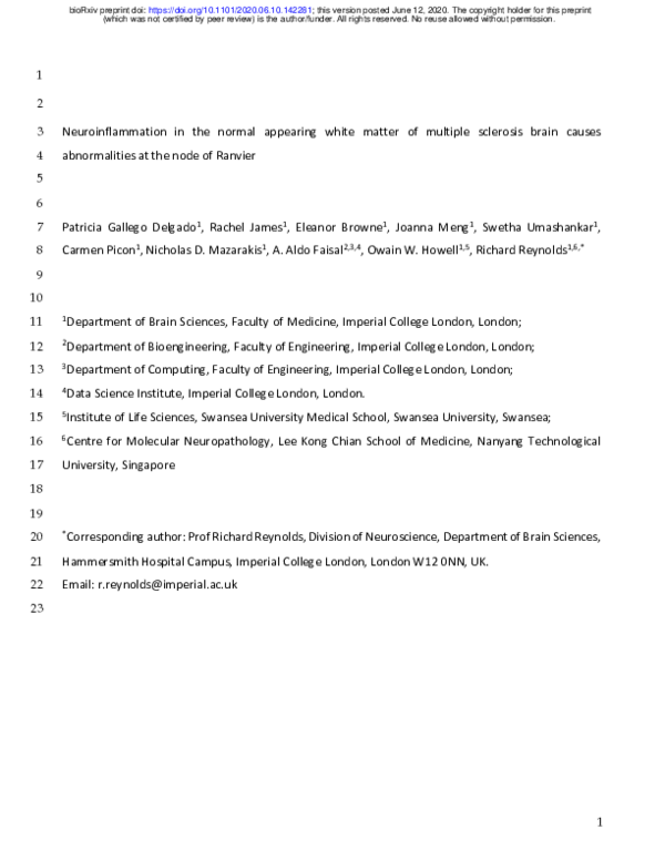 (PDF) Neuroinflammation in the normal appearing white matter of ...