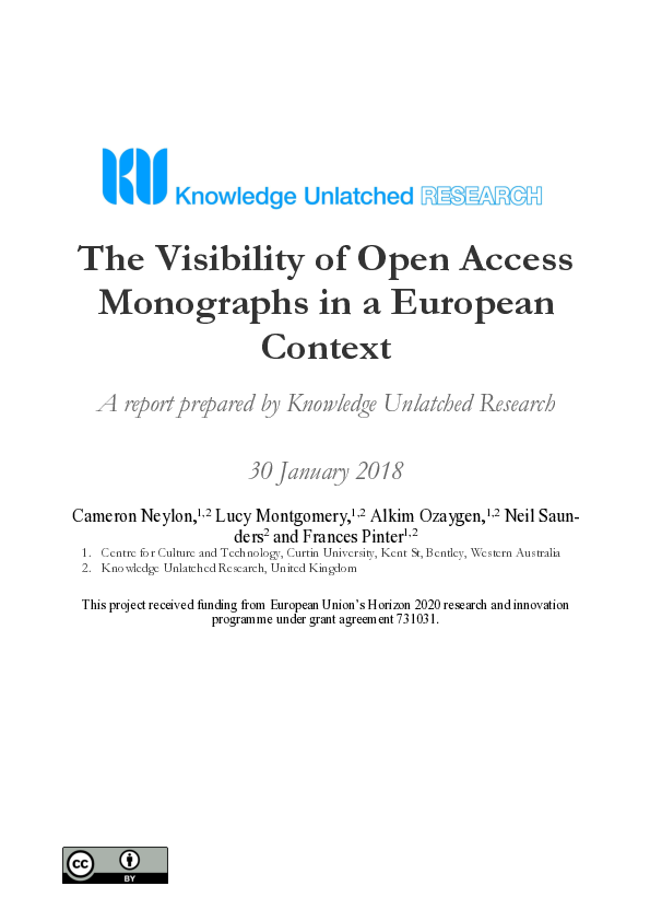 (PDF) The Visibility of Open Access Monographs in a European Context: A Report Prepared by ...