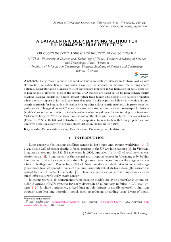 Pdf Data Centric Deep Learning Method For Pulmonary Nodule Detection