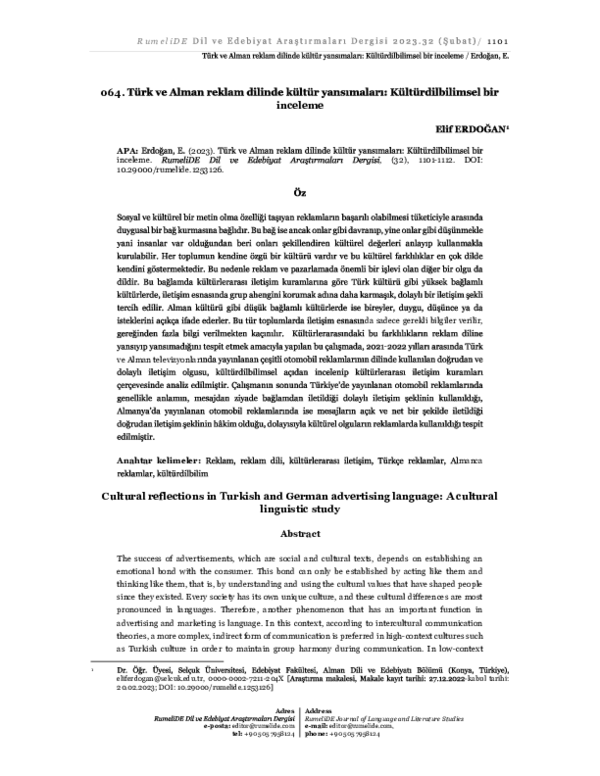 (PDF) Türk ve Alman reklam dilinde kültür yansımaları ...