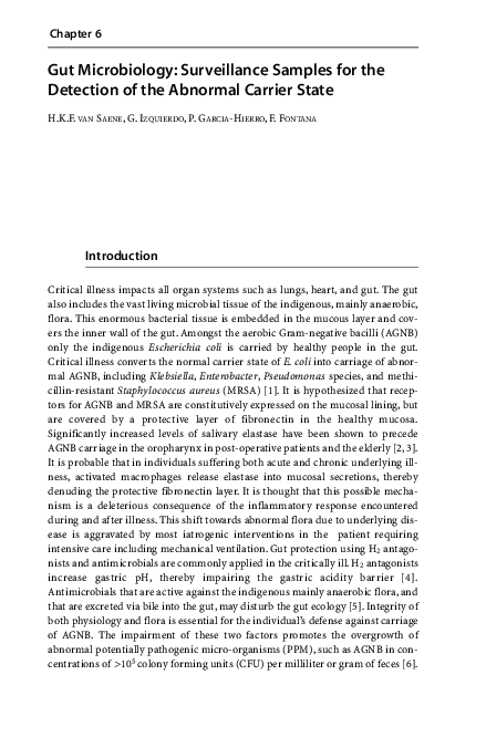 (PDF) Gut Microbiology: Surveillance Samples for the Detection of the ...