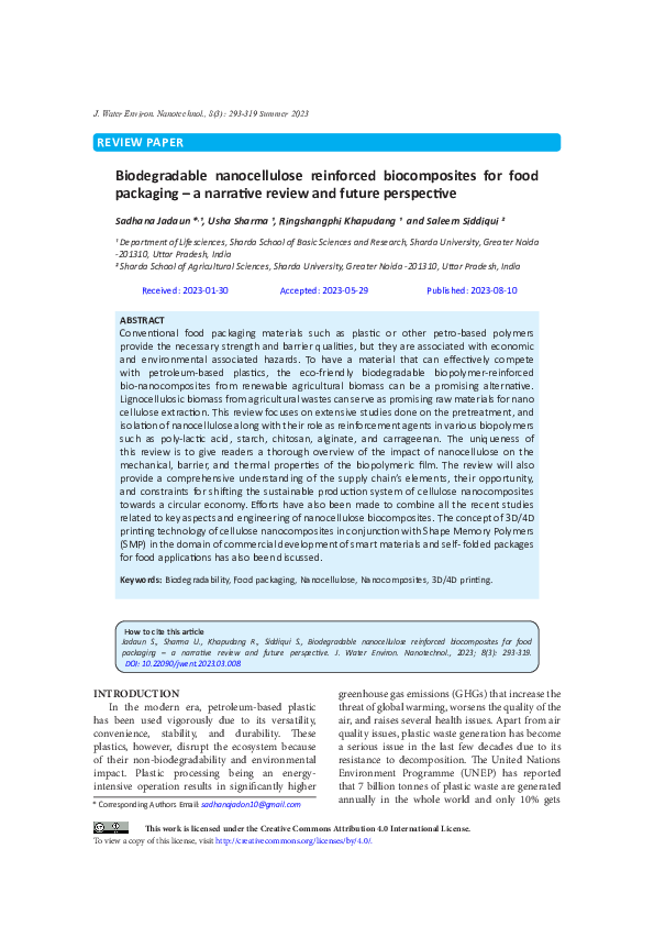(PDF) Biodegradable nanocellulose reinforced biocomposites for food ...