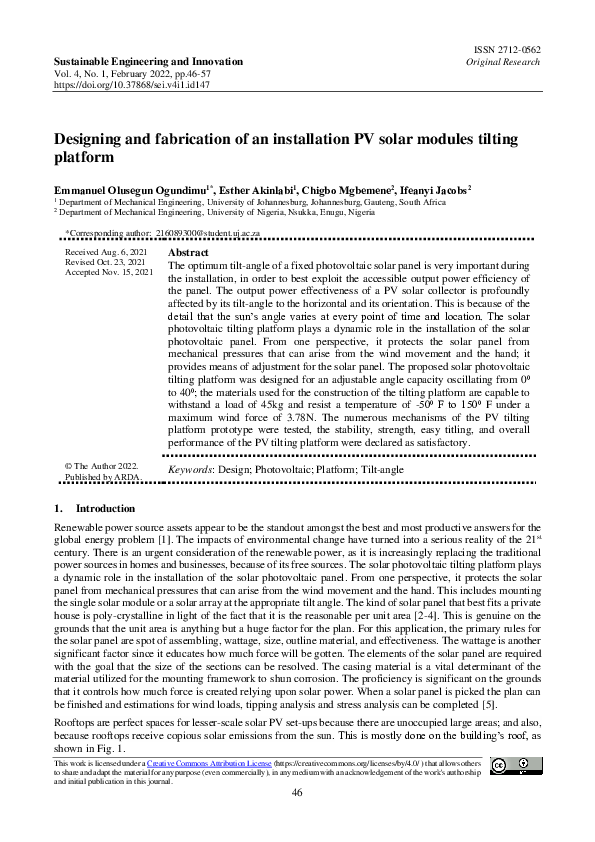 (PDF) Designing and fabrication of an installation PV solar modules ...
