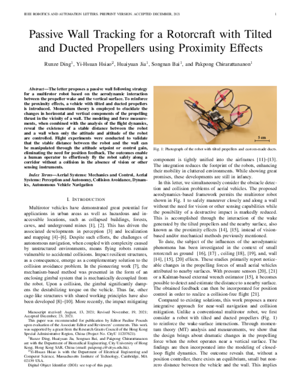 (PDF) Passive Wall Tracking for a Rotorcraft With Tilted and Ducted ...