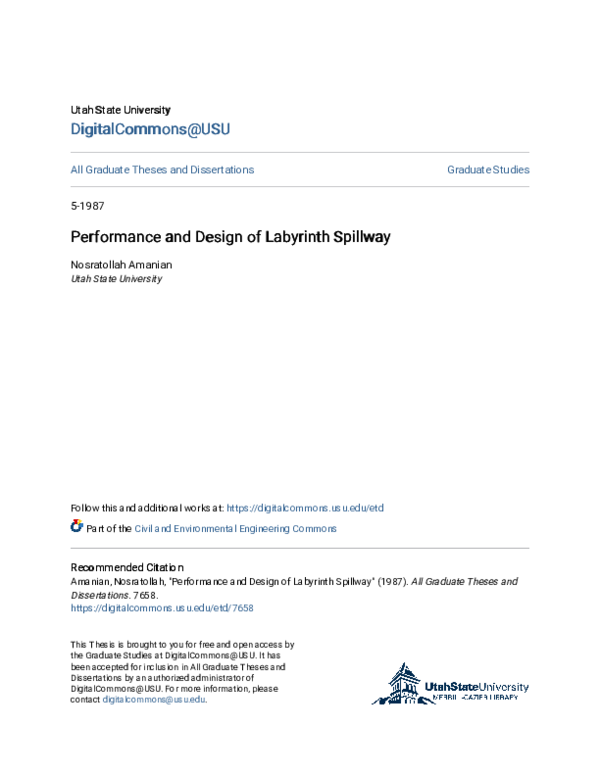 (PDF) Performance and Design of Labyrinth Spillway