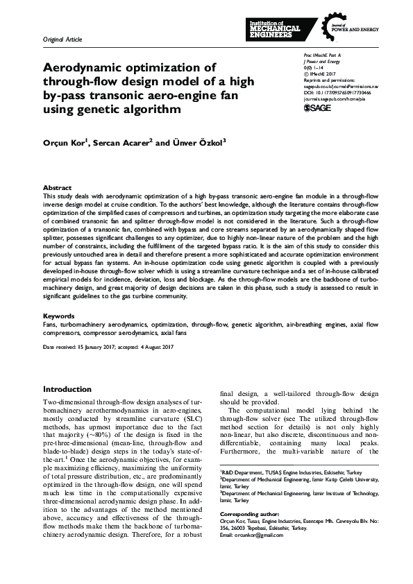 (PDF) Aerodynamic optimization of through-flow design model of a high by-pass transonic aero ...