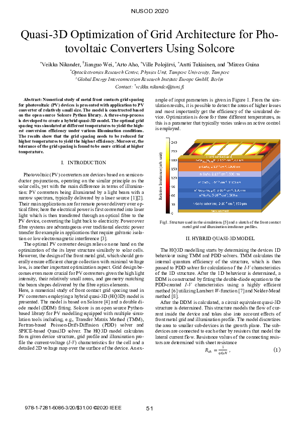 (PDF) Quasi-3D Optimization of Grid Architecture for Photovoltaic Converters Using Solcore