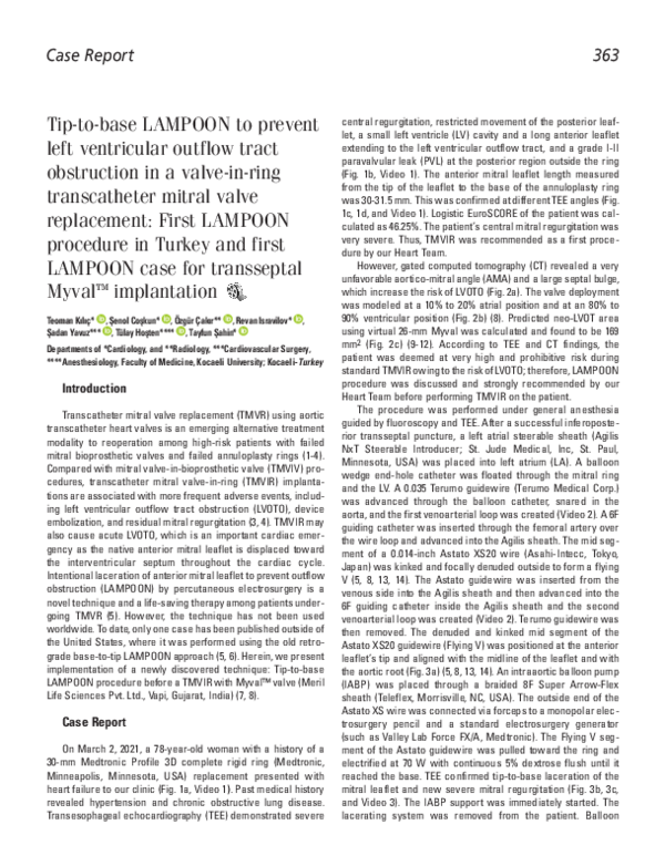 (PDF) Tip-to-base LAMPOON to prevent left ventricular outflow tract ...